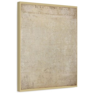 Canvas Print, Declaration of Independence, Patriotic Wall Art, Founding ...