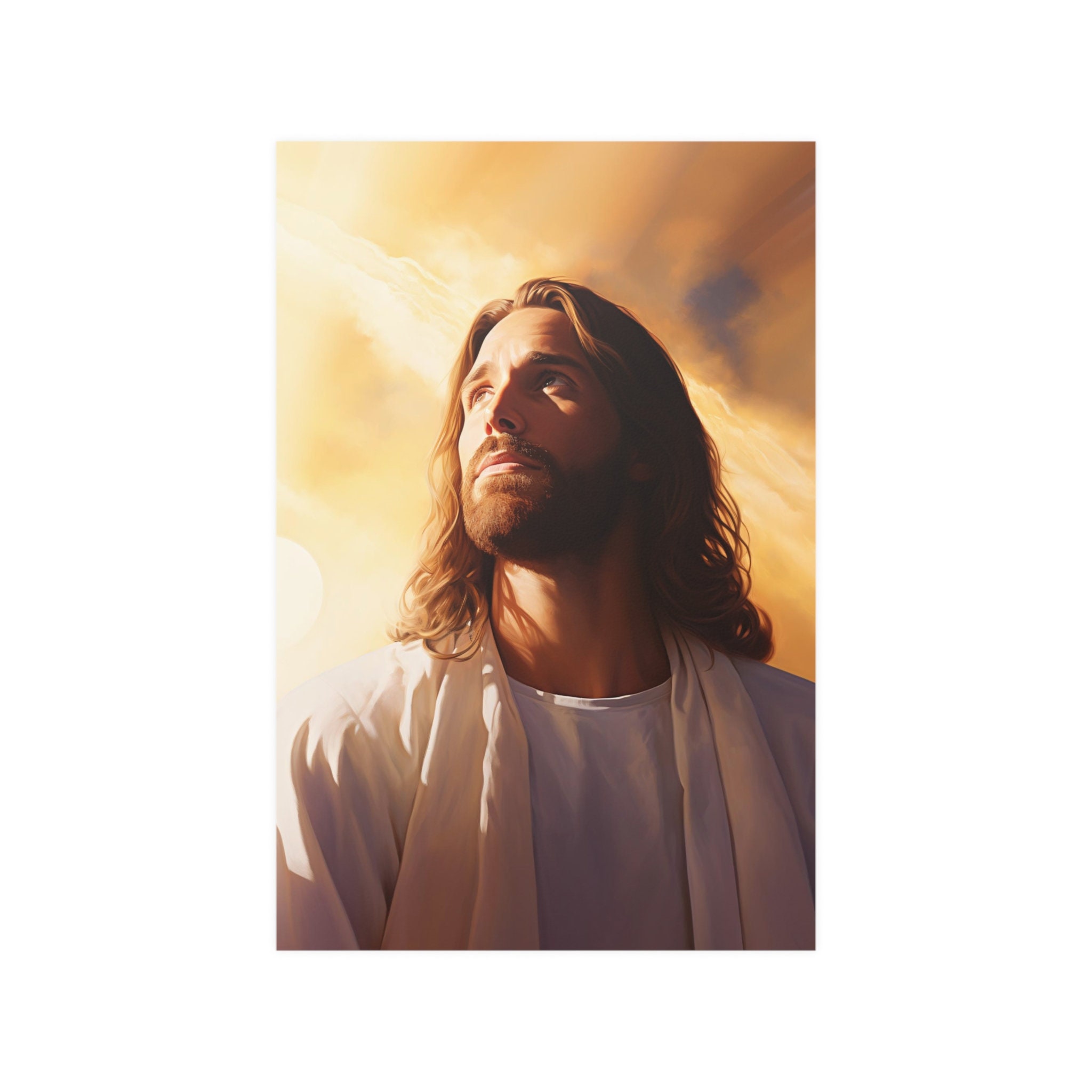 Jesus Unframed Poster Jesus Looking up to Heaven Satin Poster Jesus Art ...