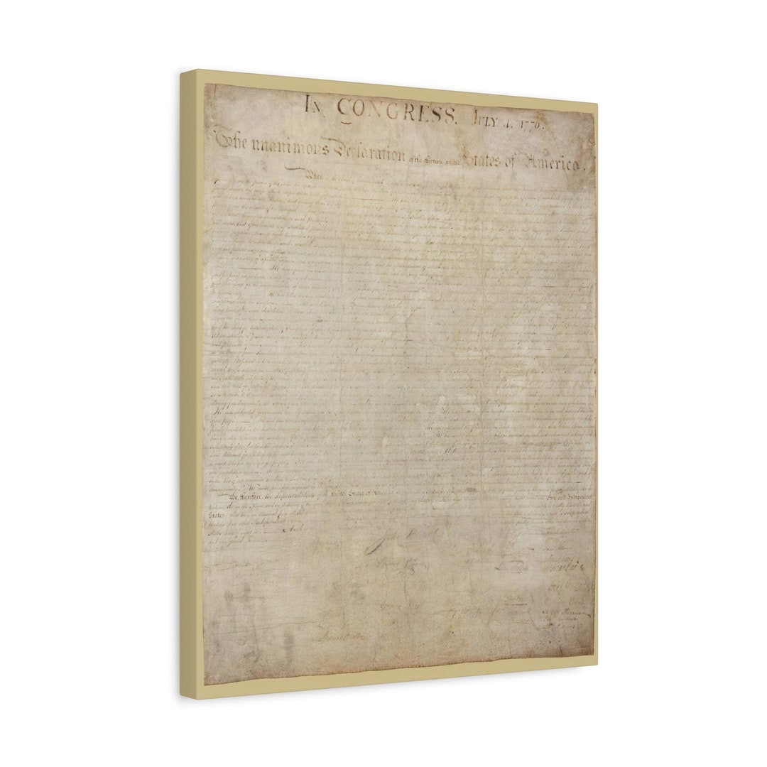 Canvas Print, Declaration of Independence, Patriotic Wall Art, Founding ...