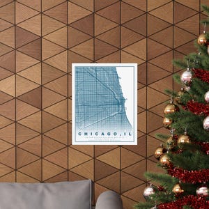 Chicago Map Print | Matte Vertical Unframed Poster | Chicago Poster ...
