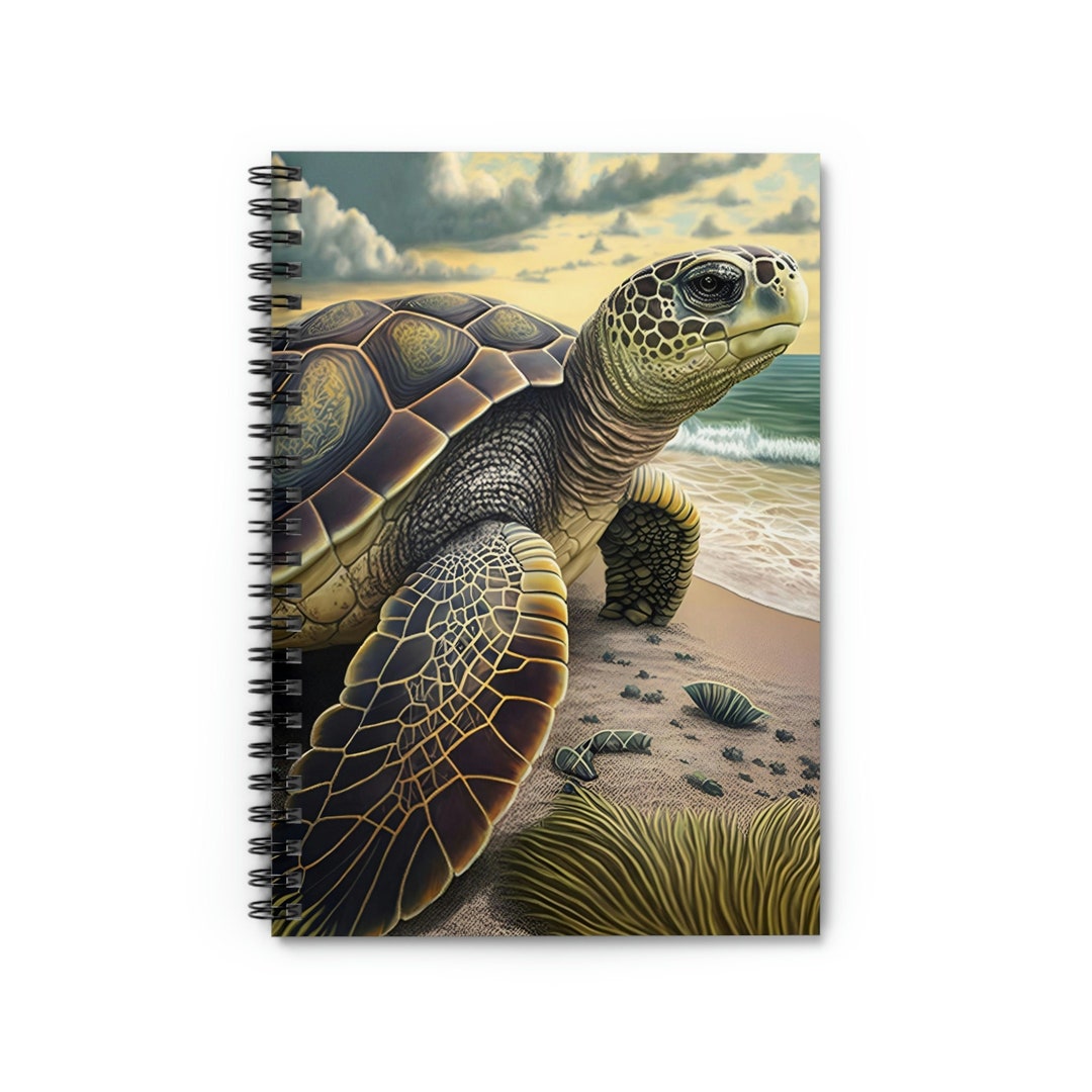 Sea Turtle Notebook Spiral Ruled Line Serene Sea Turtle AI Art Everyday ...