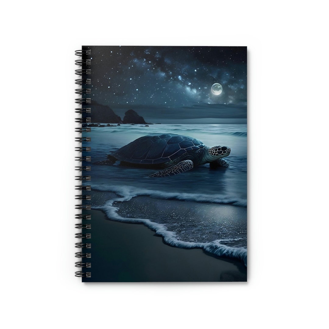 Sea Turtle Notebook Spiral Ruled Line Serene Sea Turtle AI Art Everyday ...