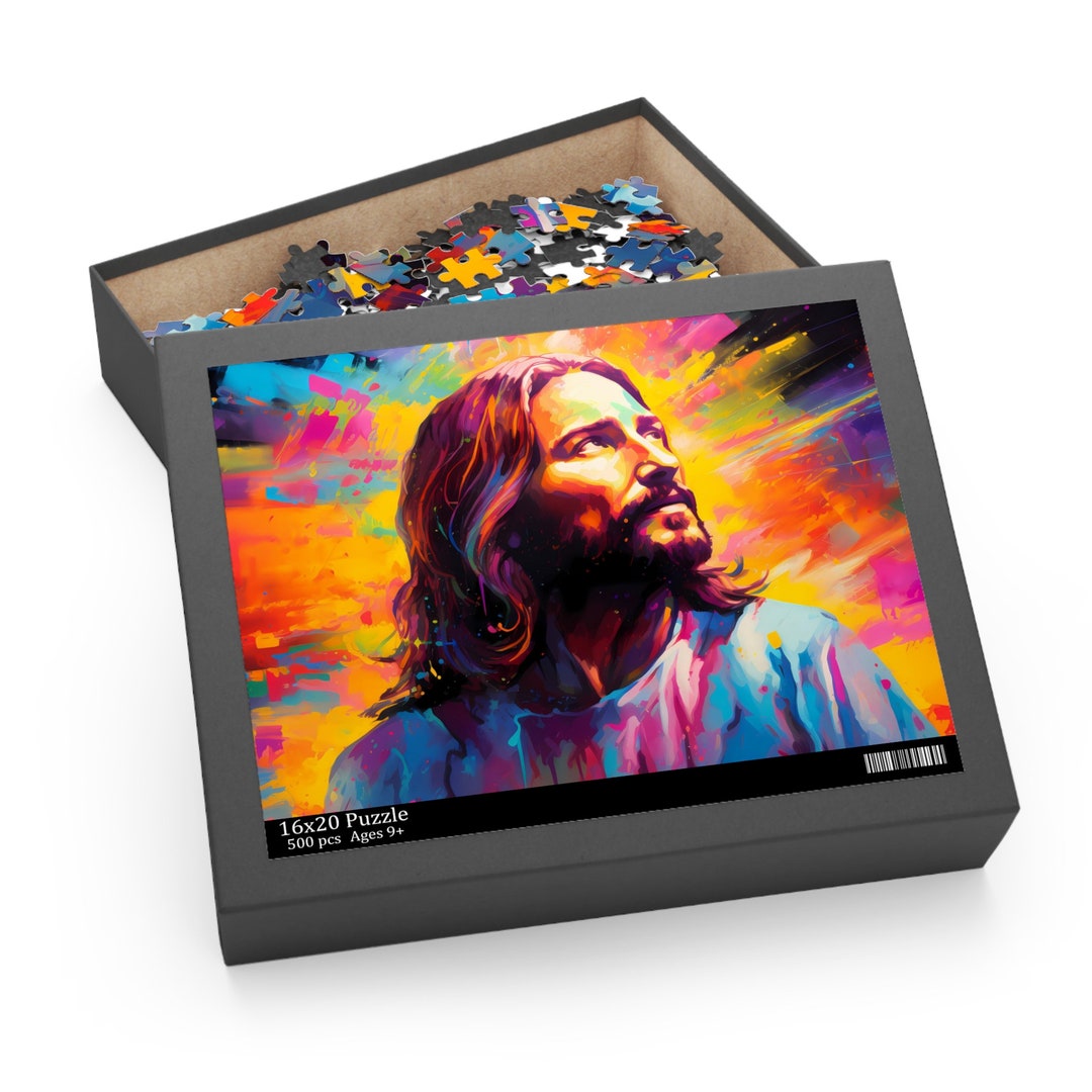 Jesus Puzzle (120, 252, 500-piece) | Technicolor Jesus | Jesus Christ ...