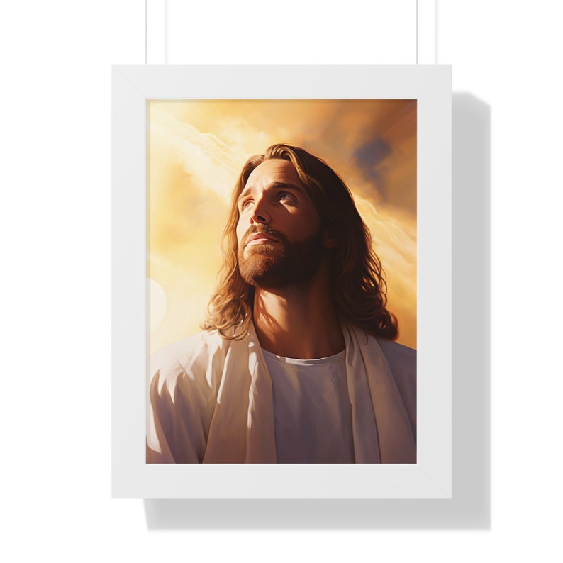 Jesus Poster Jesus Looking up to Heaven Framed Vertical Poster Jesus ...