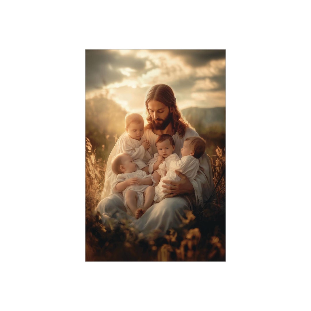 Jesus With Babies Foam Board Art | Christian Gift - Etsy