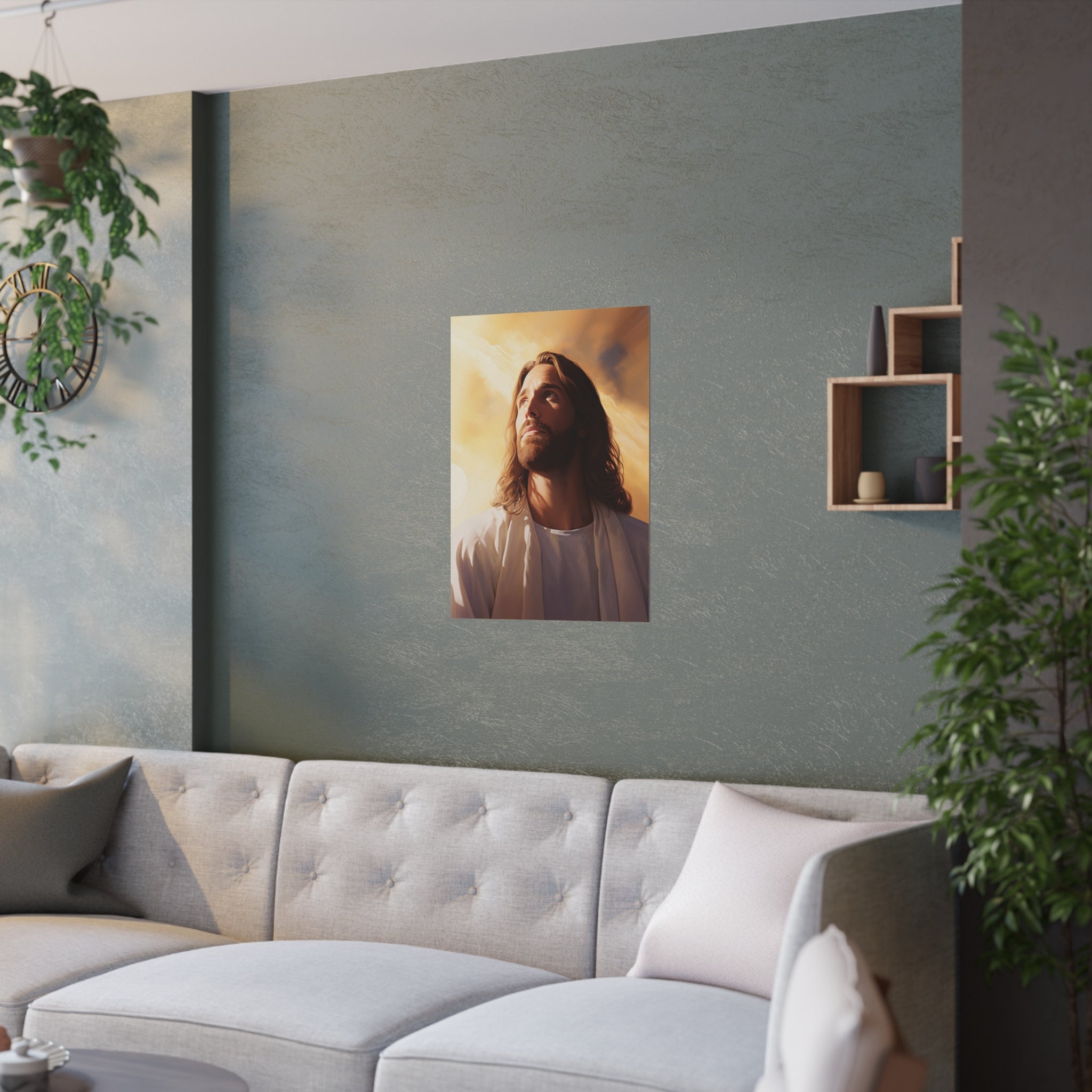 Jesus Unframed Poster Jesus Looking up to Heaven Satin Poster Jesus Art ...