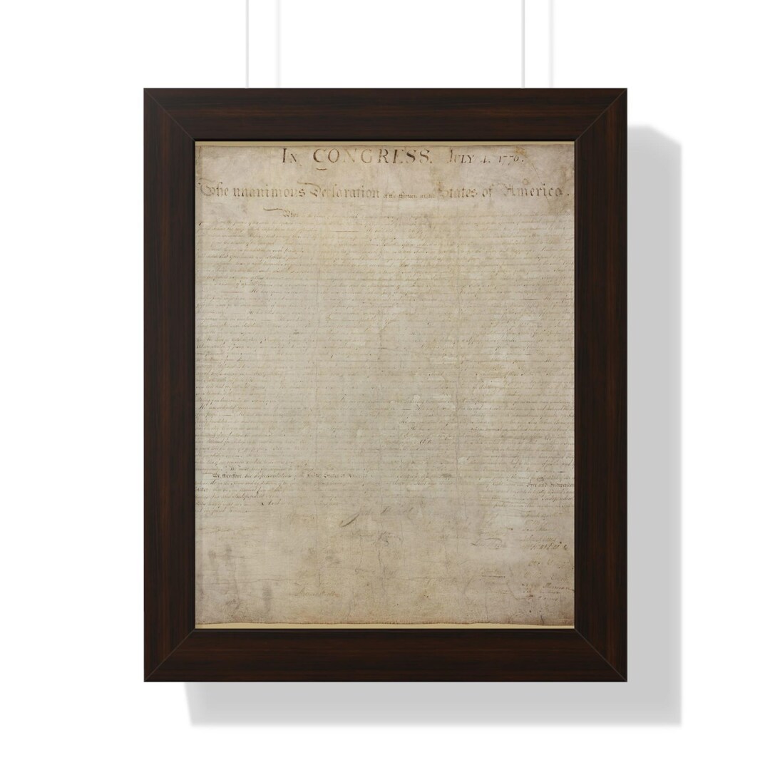 Declaration of Independence Framed Poster, American History Art - Etsy
