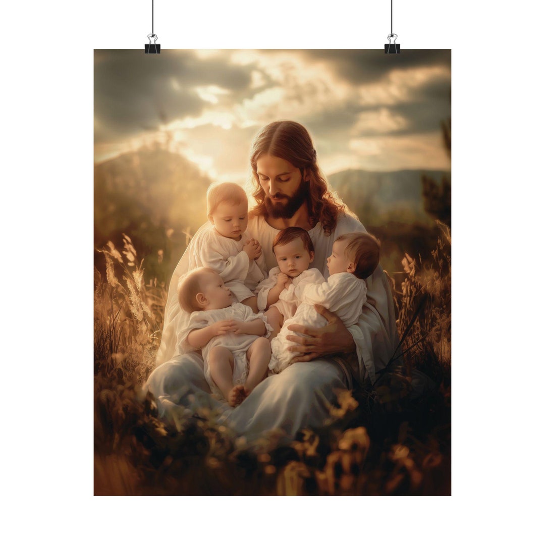 Jesus Holding Babies Art Print | Christian Nursery Decor - Etsy