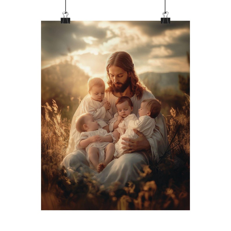 Jesus Holding Babies Art Print | Christian Nursery Decor - Etsy