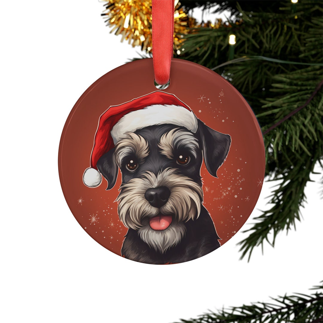 Miniature Schnauzer Ornament Acrylic Christmas Tree Ornament With ...
