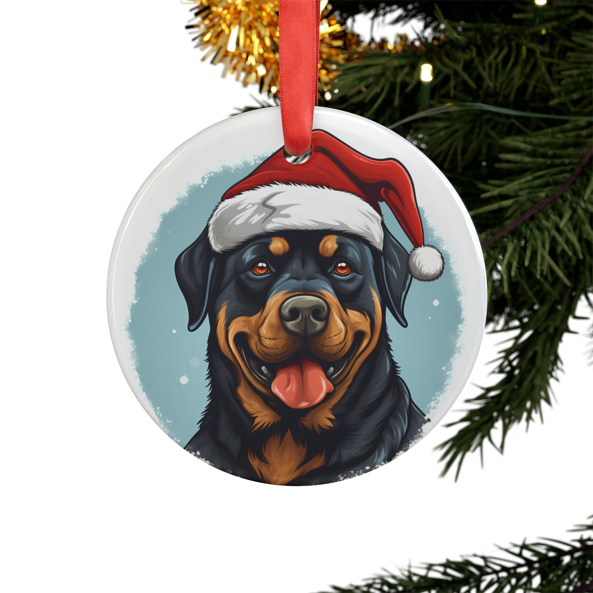 Rottweiler Ornament Acrylic Christmas Tree Ornament With - Etsy
