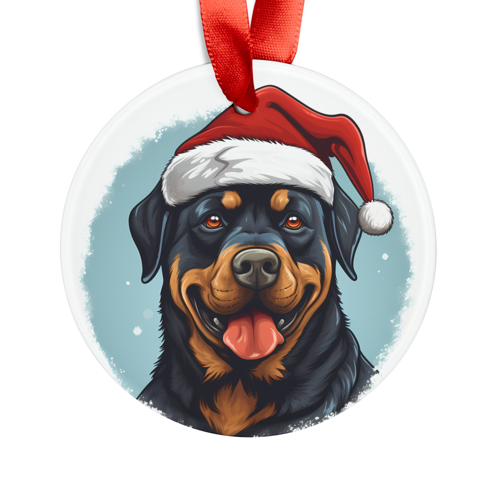 Rottweiler Ornament Acrylic Christmas Tree Ornament With - Etsy