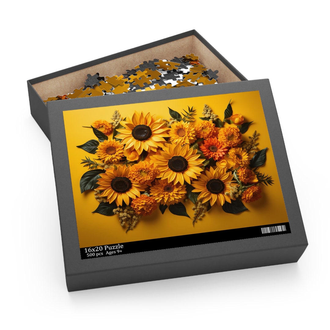 Sunflowers Puzzle (120, 252, 500-piece) | Sunflowers Arrangement ...