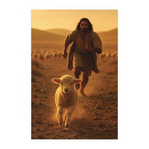 Good Shepherd Silk Poster | the Run for the One, Christian Wall Art - Etsy
