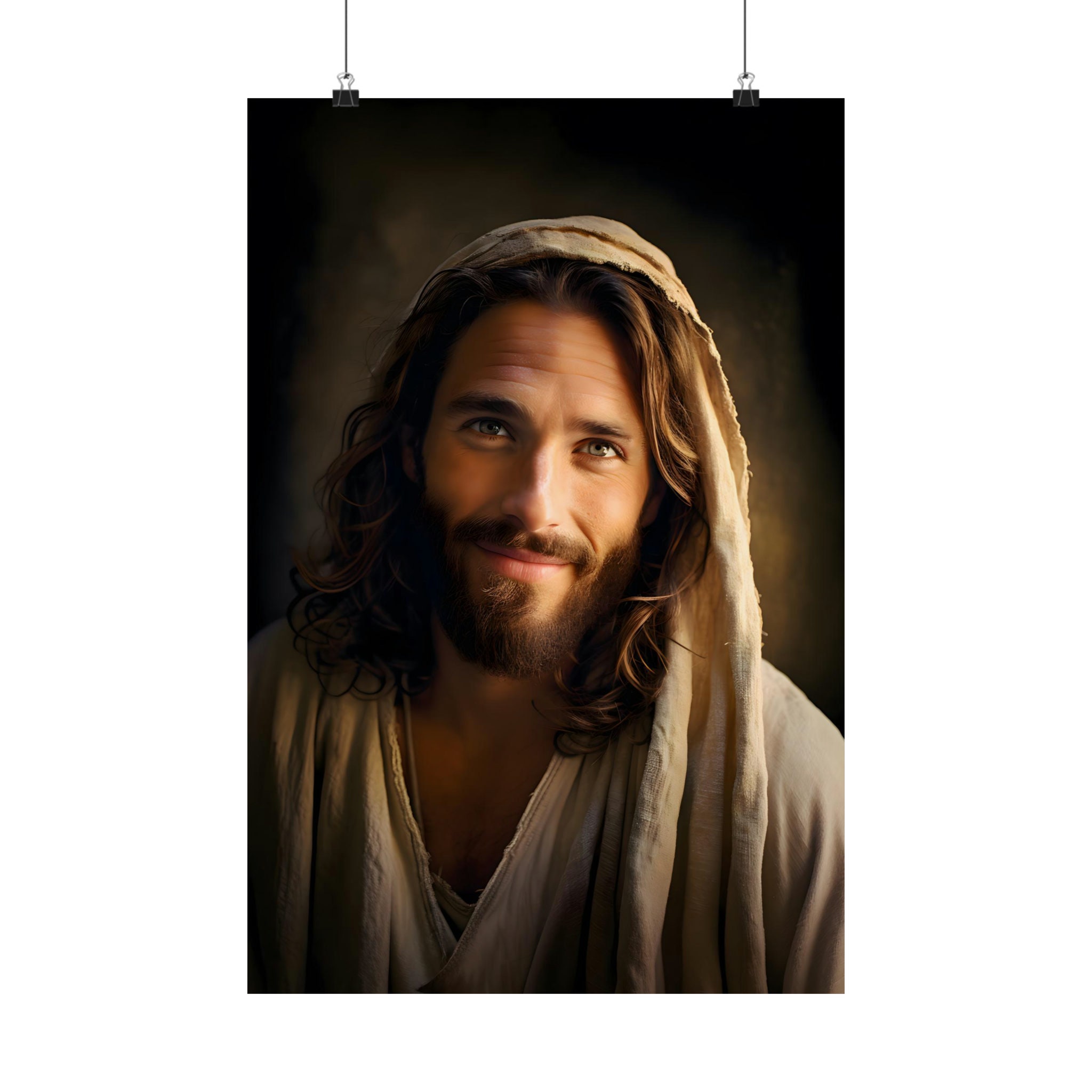 Smiling Jesus Poster Unframed Vertical Poster Jesus Art Christian Wall ...