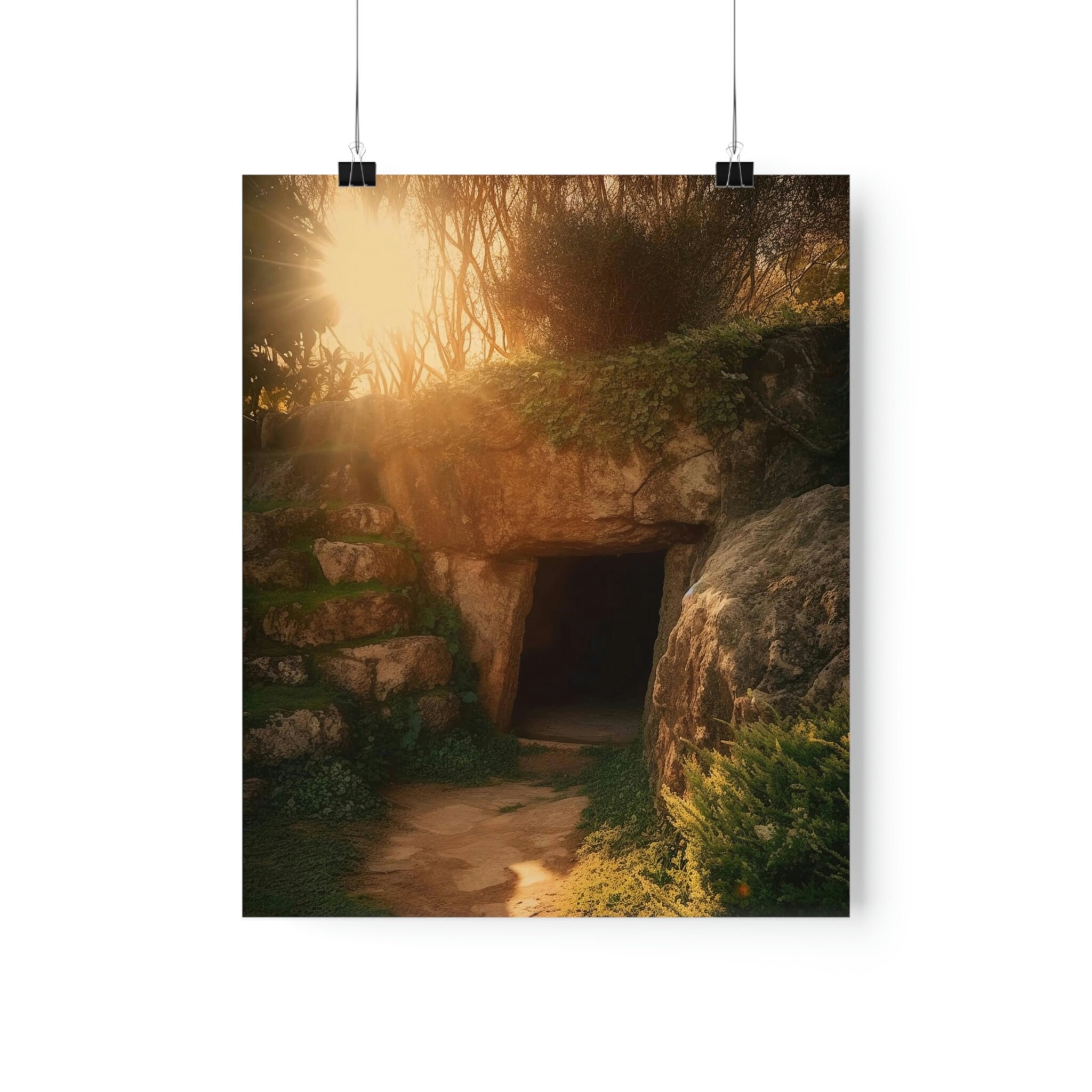 Easter Poster Empty Tomb Religious Wall Art for Christian Home Decor ...