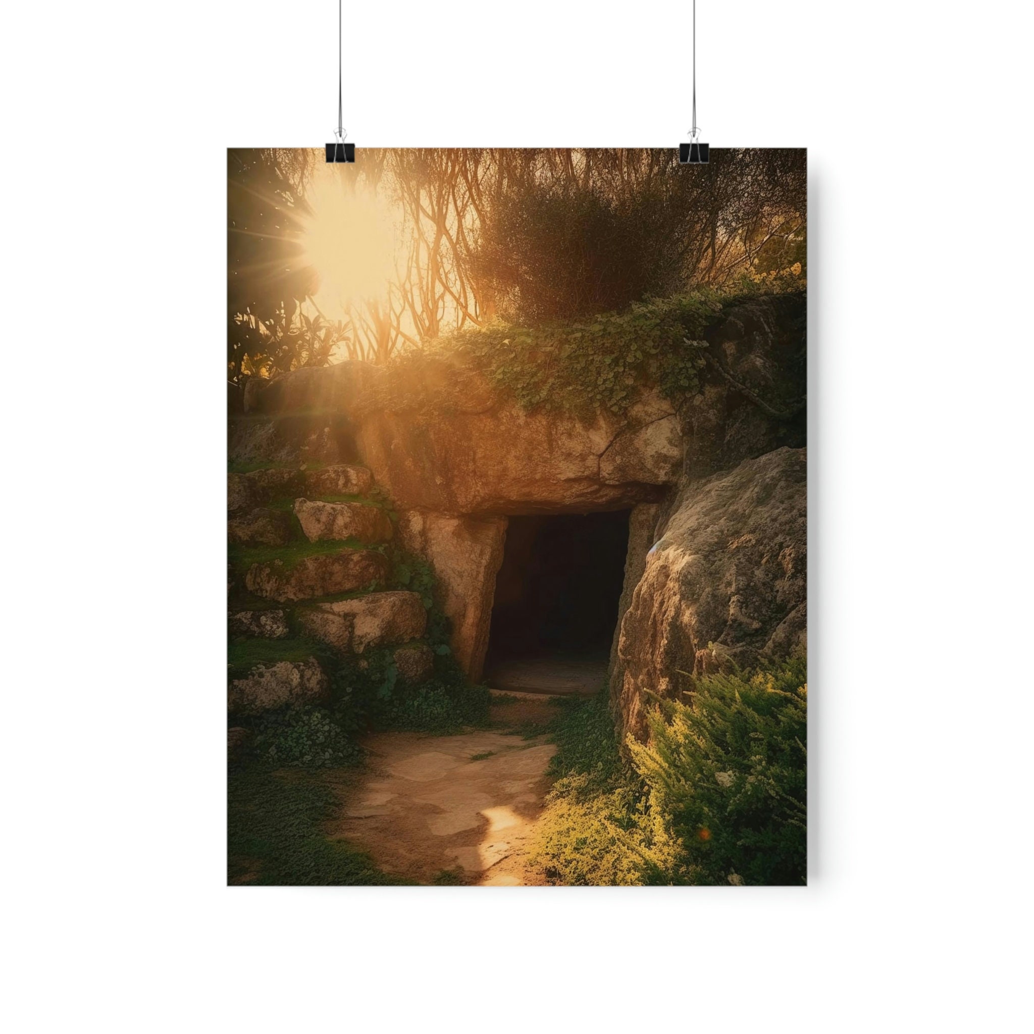 Easter Poster Empty Tomb Religious Wall Art for Christian Home Decor ...