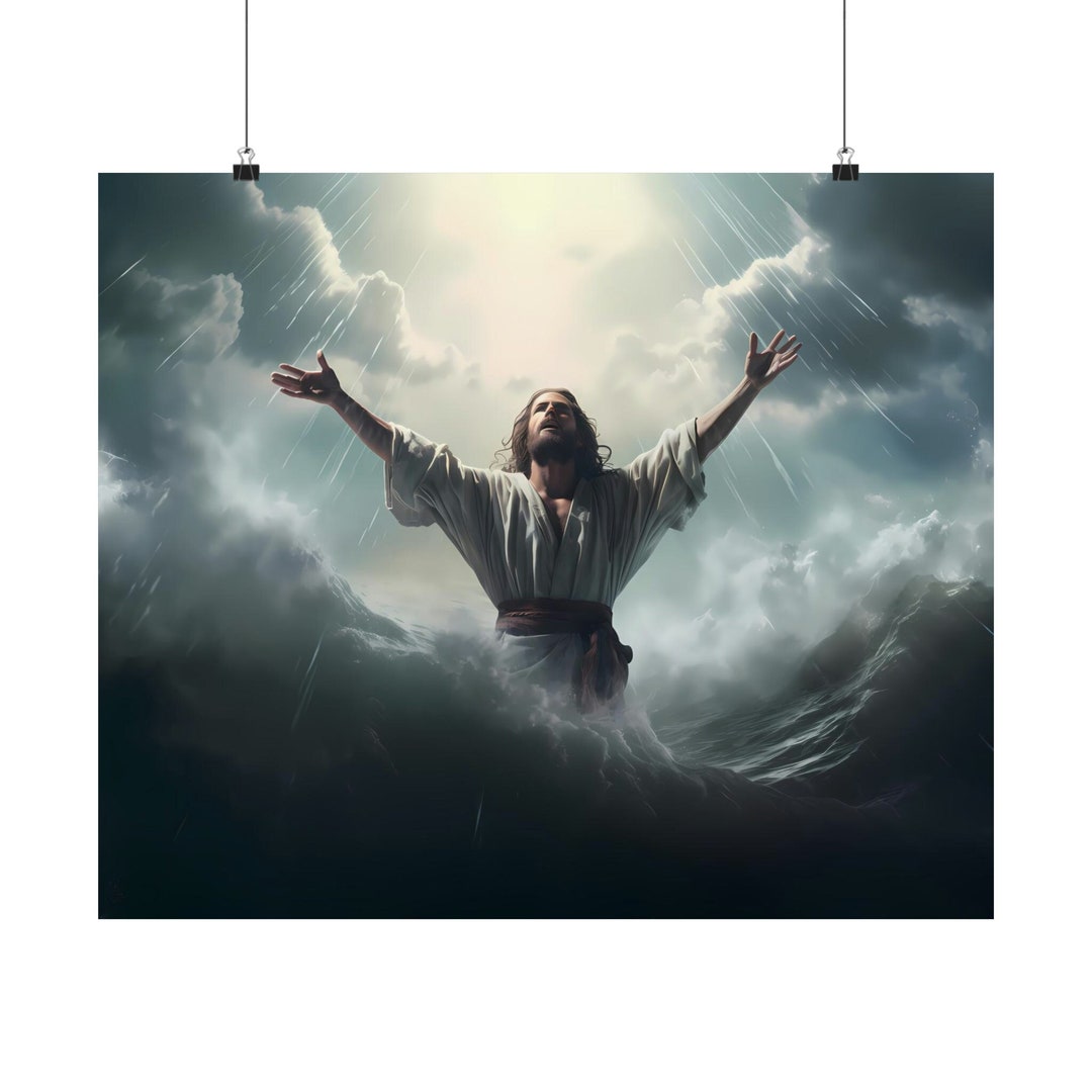 Jesus Calming Storm Poster | Christian Home Decor (unframed) - Etsy