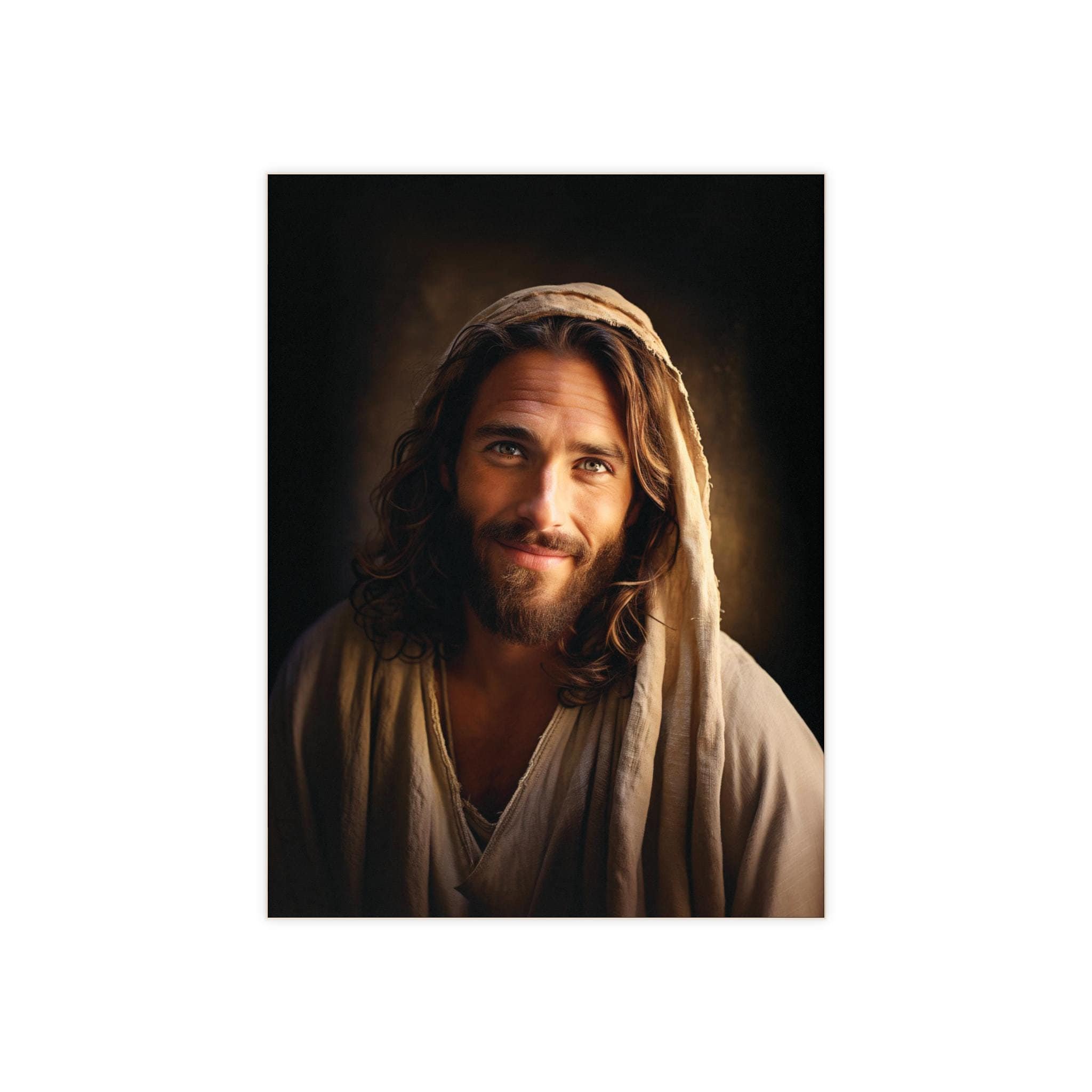 Smiling Jesus Ceramic Photo Tile Jesus Christ Portrait Christian Home ...