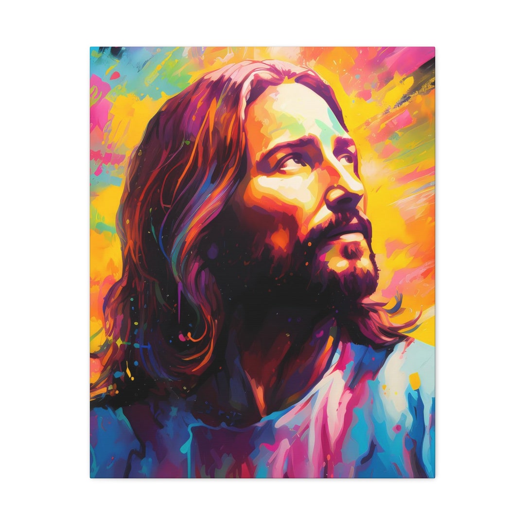 Jesus Art Canvas Wrap - Technicolor Jesus - Jesus Christ - Christian ...