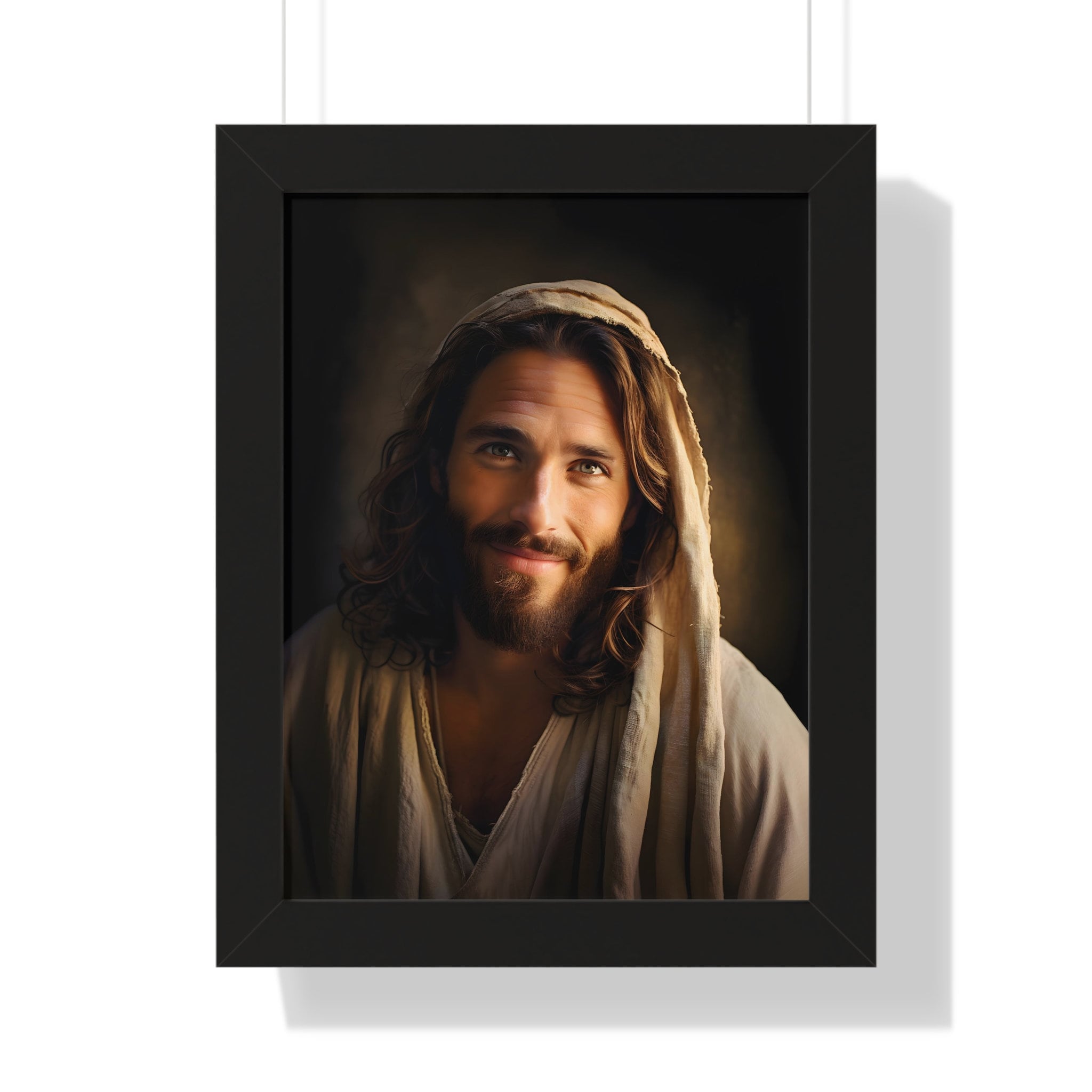 Smiling Jesus Poster Framed Vertical Poster Jesus Art AI - Etsy