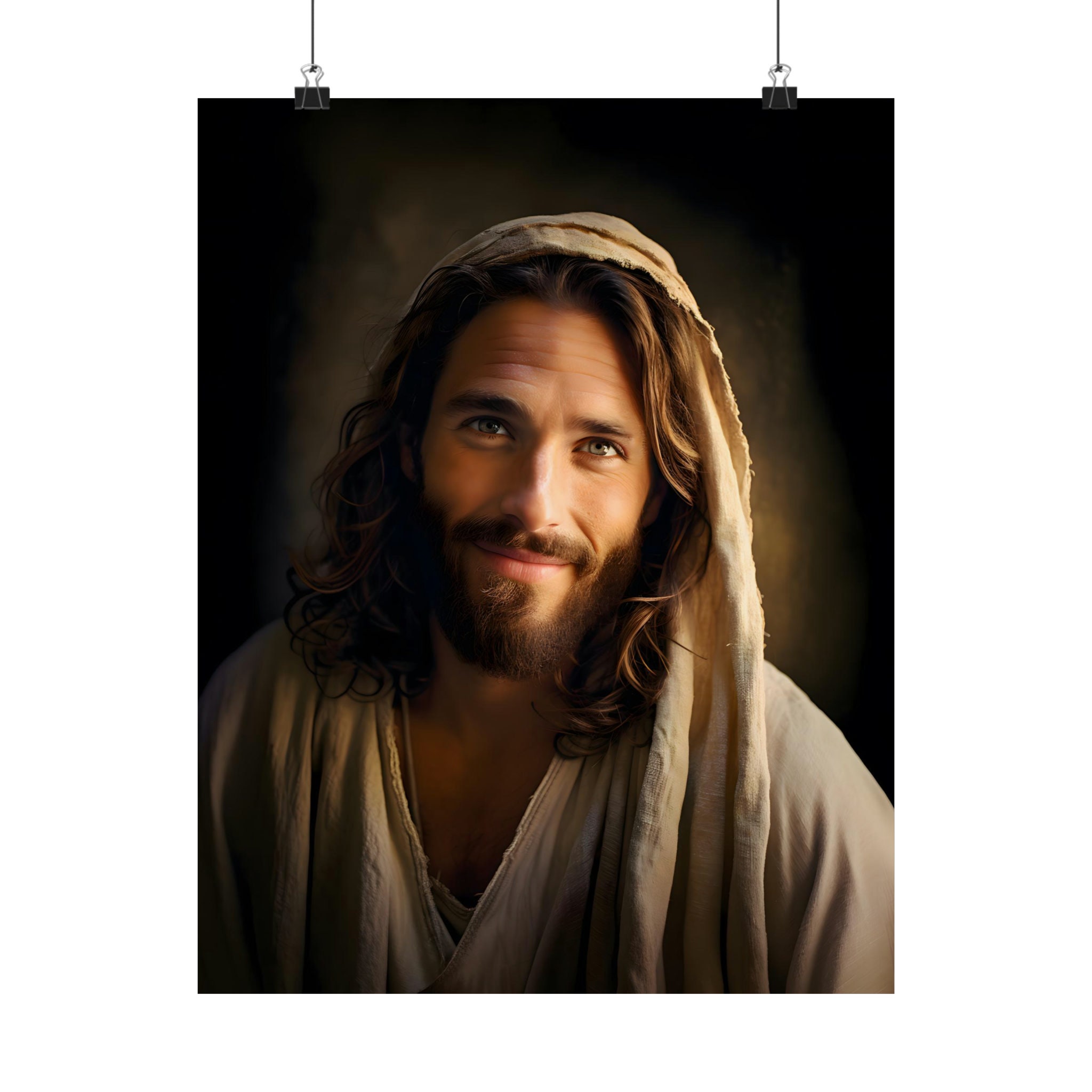 Smiling Jesus Poster Unframed Vertical Poster Jesus Art Christian Wall ...