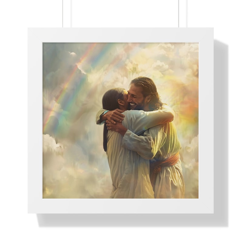 Heavenly Hug Framed Jesus Poster | Christian Wall Art - Etsy