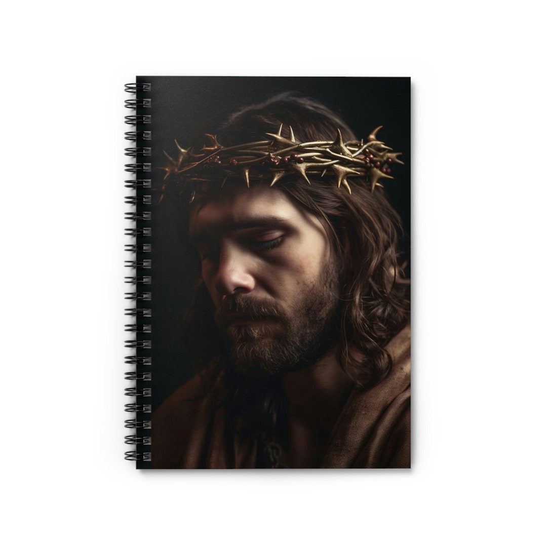 Jesus Spiral Notebook Crown of Thorns Ruled Line Journal for Bible ...