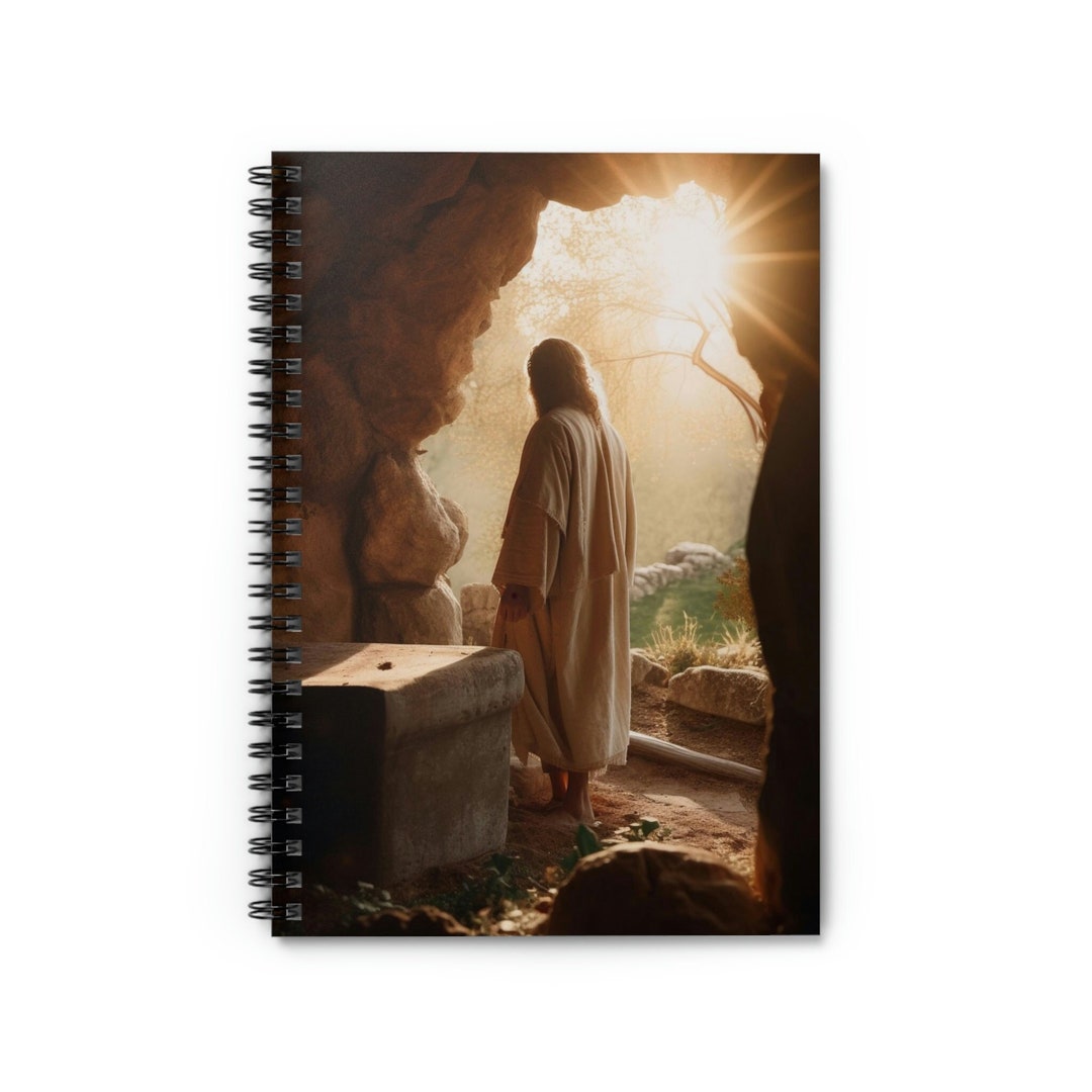 Jesus Spiral Notebook He is Risen Ruled Line Journal for Bible Study ...