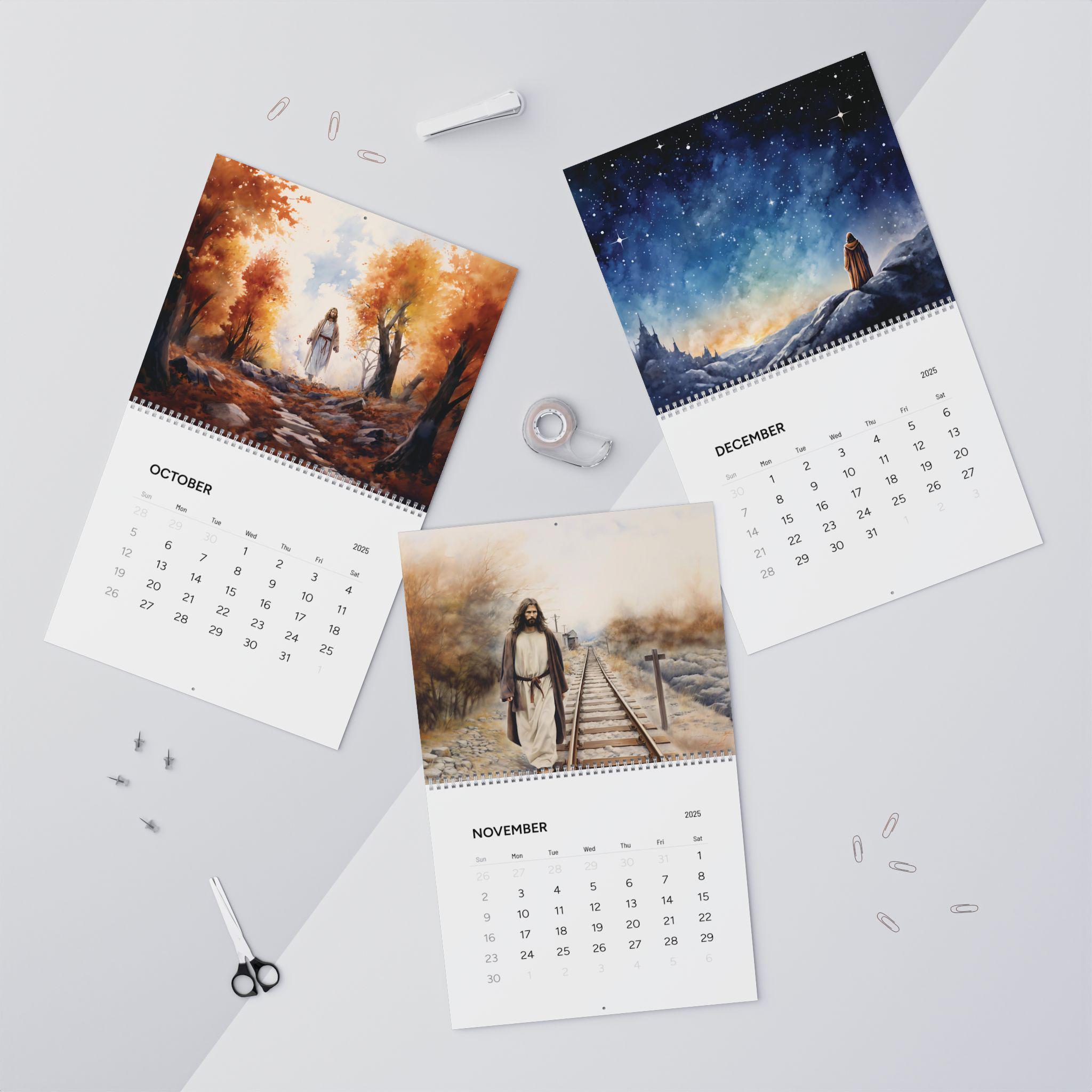 2025 Jesus Wall Calendar | Watercolor Jesus | AI Wall Art | Christian ...