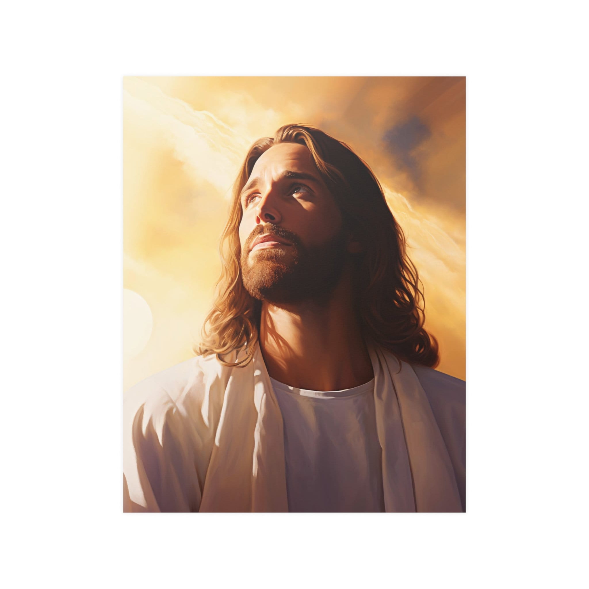 Jesus Unframed Poster Jesus Looking up to Heaven Satin Poster Jesus Art ...