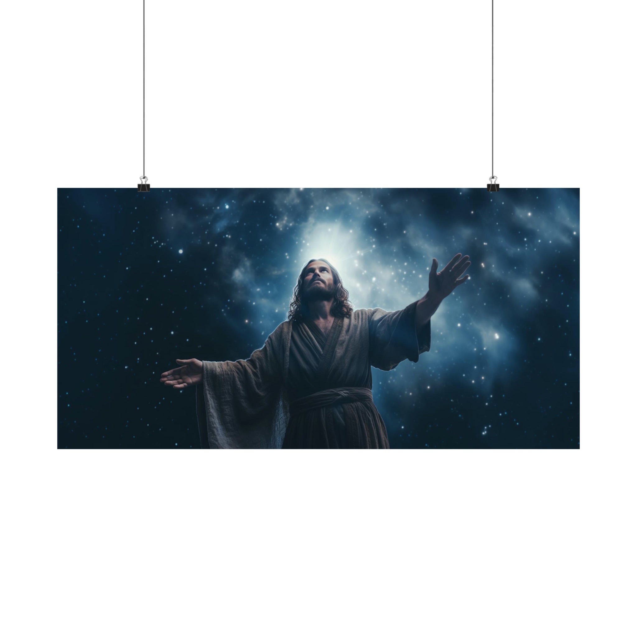 Jesus Under Stars Poster – Christian AI Art, Unframed - Etsy