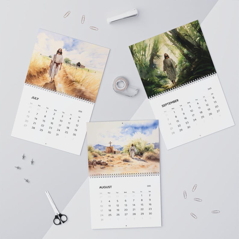 2025 Jesus Wall Calendar | Watercolor Jesus | AI Wall Art | Christian ...