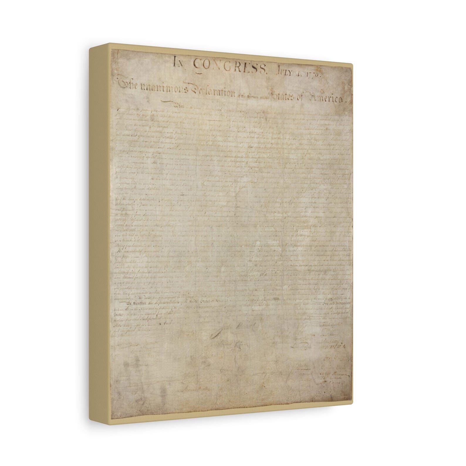 Canvas Print, Declaration of Independence, Patriotic Wall Art, Founding ...