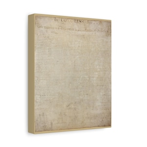 Canvas Print, Declaration of Independence, Patriotic Wall Art, Founding ...