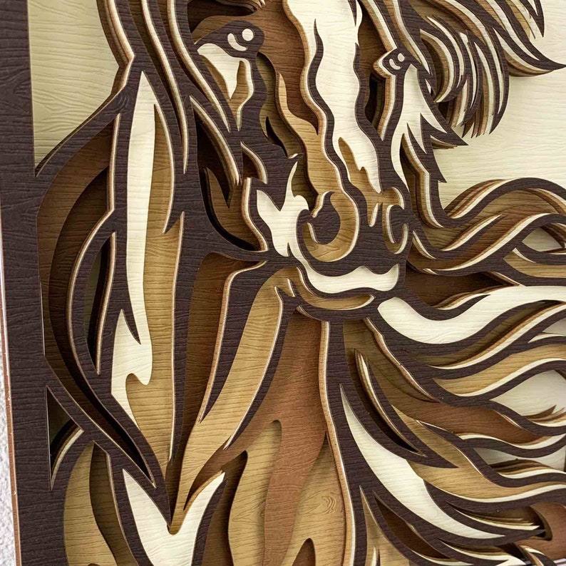 3D Horse Layered SVG: Laser Cut Farm Animal Wall Art (digital Download ...