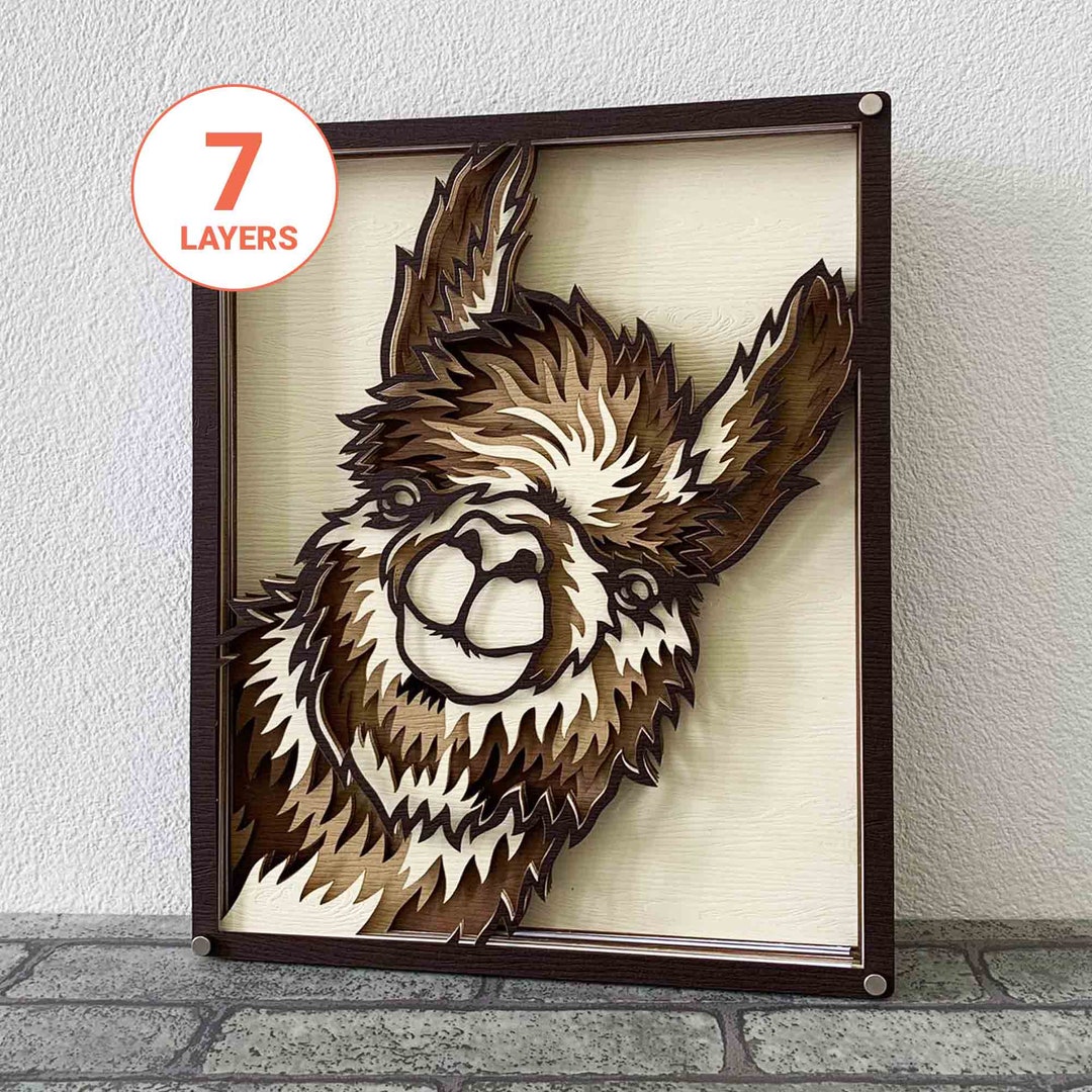 Llama 3D Laser Cut/ Llama SVG para madera/ 3D Llama Mandala Wall Art ...