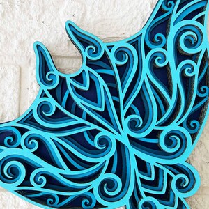 Stingray 3D Laser Cut SVG/ Layered Stingray for Wood/ Stingray Mandala ...