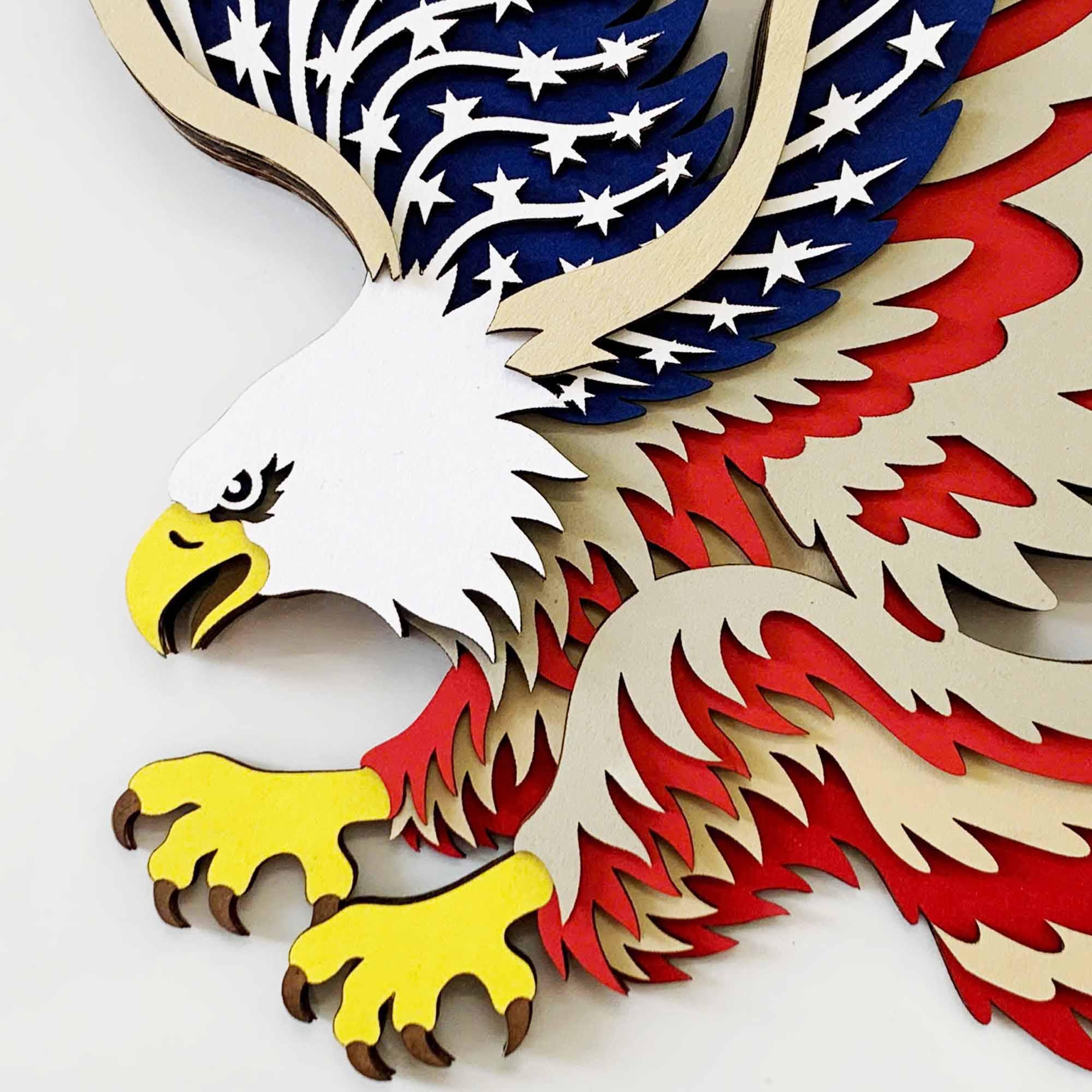 3D American Eagle Laser Cut File: Patriotic Wall Art (digital Download ...