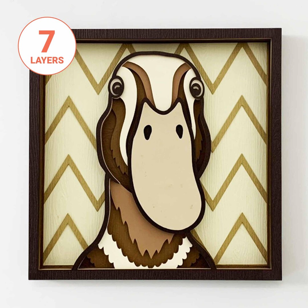3D Duck Layered SVG: Laser Cut Animal Wall Art, Farmhouse Decor ...