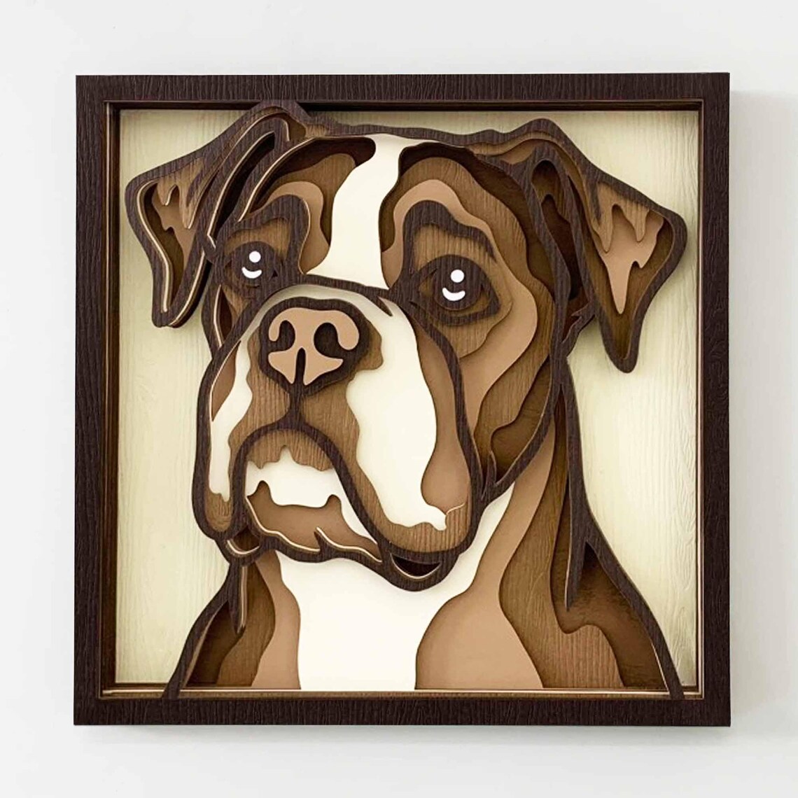 3D Boxer Dog Layered SVG: Laser Cut Dog Wall Art (digital Download) - Etsy