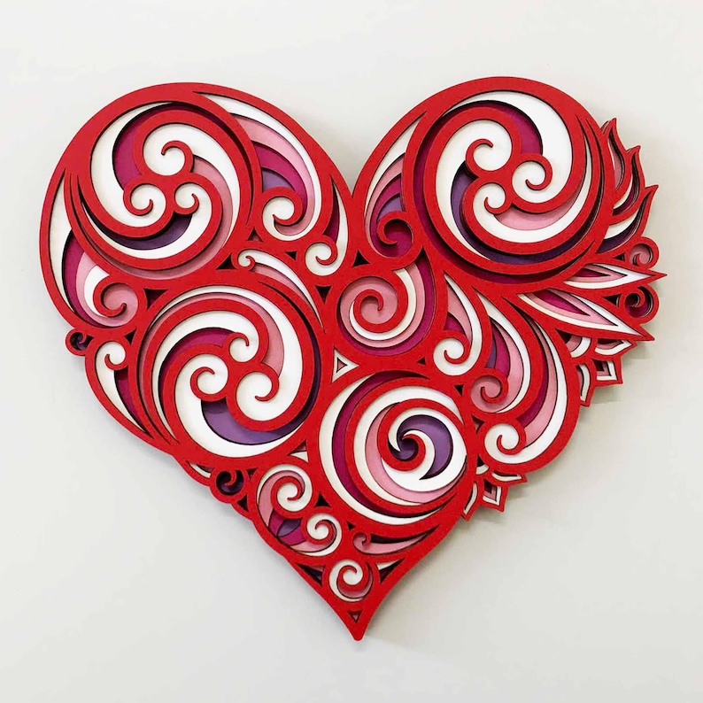 3D Layered Heart Mandala SVG: Laser Cut File (digital Download) - Etsy