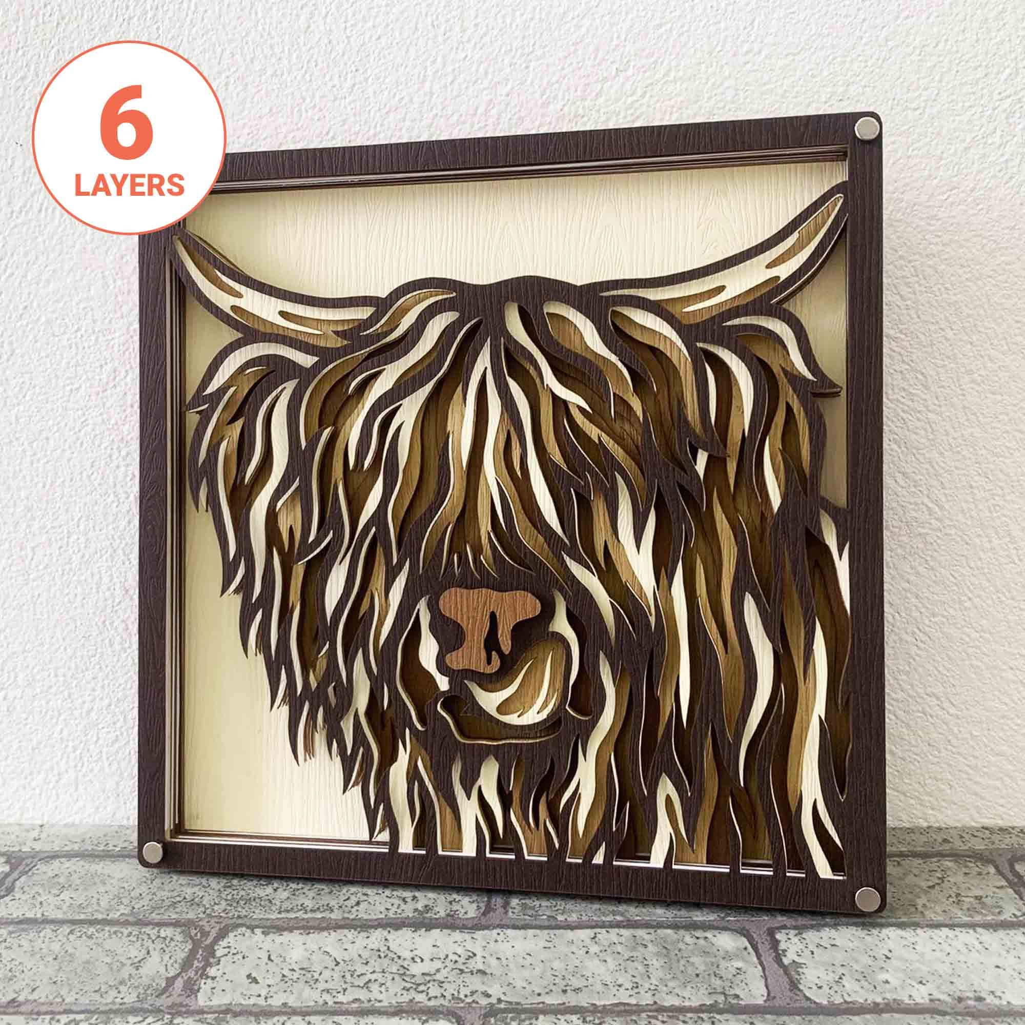 Highland Cow 3D Laser Cut/ Highland Cow SVG for Wood/ 3D Cow - Etsy UK