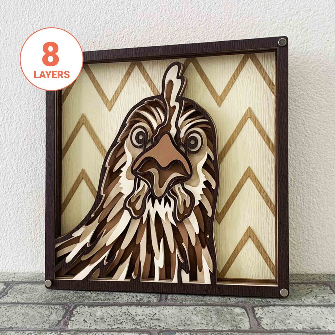 Hen 3D Laser Cut SVG/ Funny Chicken SVG for Wood/ Chicken Mandala Wall ...