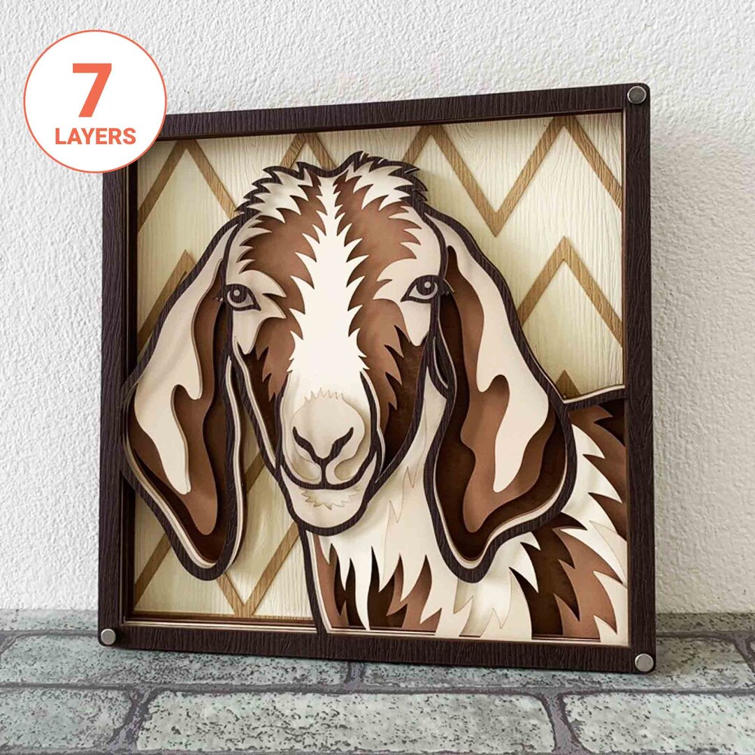 Chèvre 3D Laser Cut SVG/ Chèvre SVG pour bois/ Chèvre Mandala Wall Art ...
