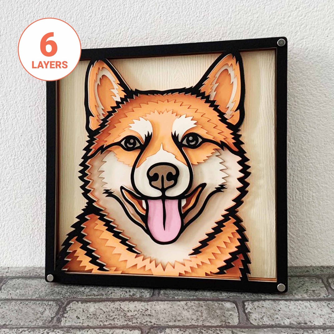 Shiba Inu 3D Laser Cut SVG/ 3D Dog Mandala Wall Art/ Shiba Inu 3D SVG ...