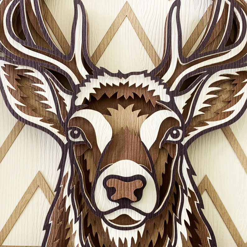 Stag 3D Laser Cut SVG/ Mountain Deer SVG for Wood/ 3D Stag - Etsy