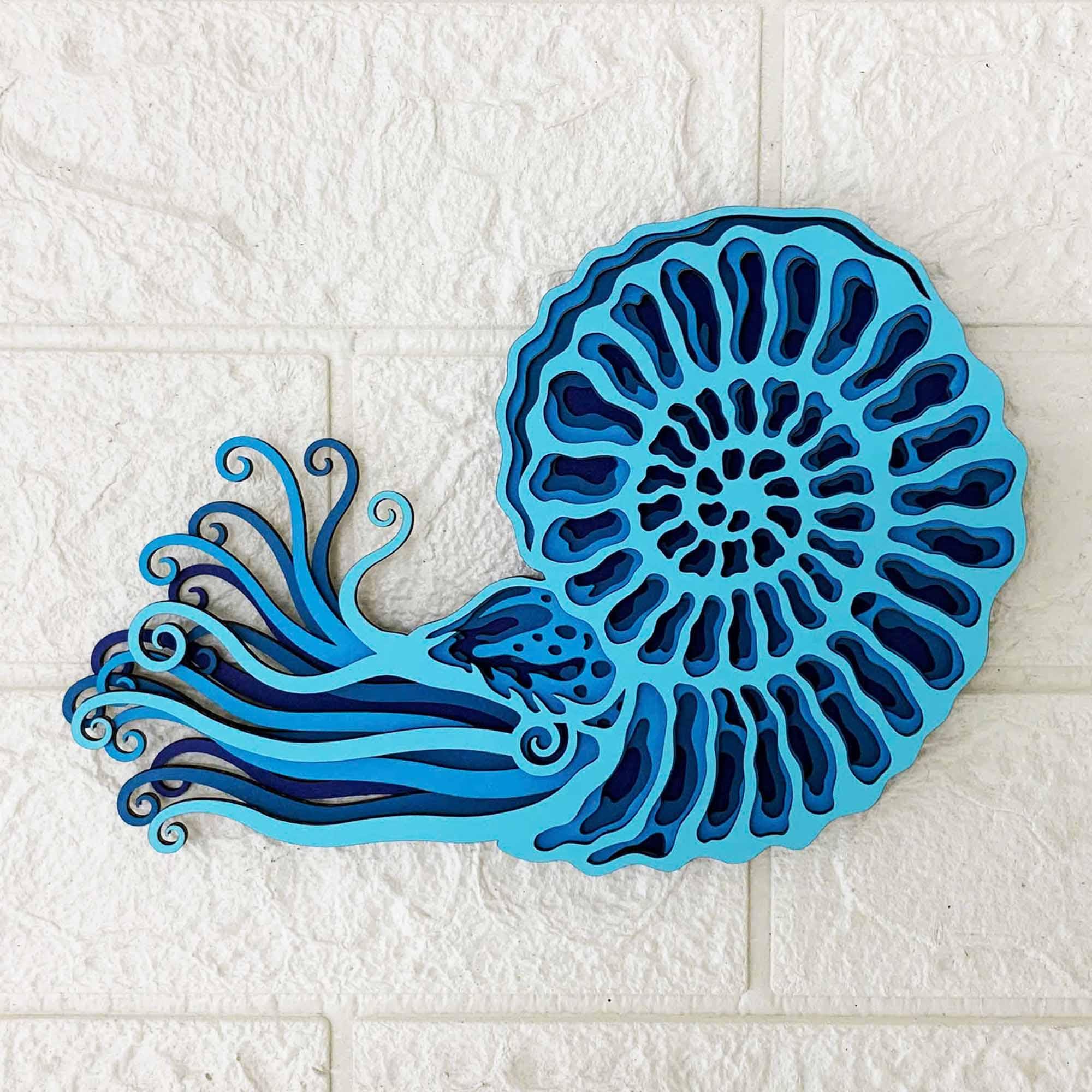 Nautilus 3D Mandala Laser Cut File: Sea Animal Wall Art (digital ...