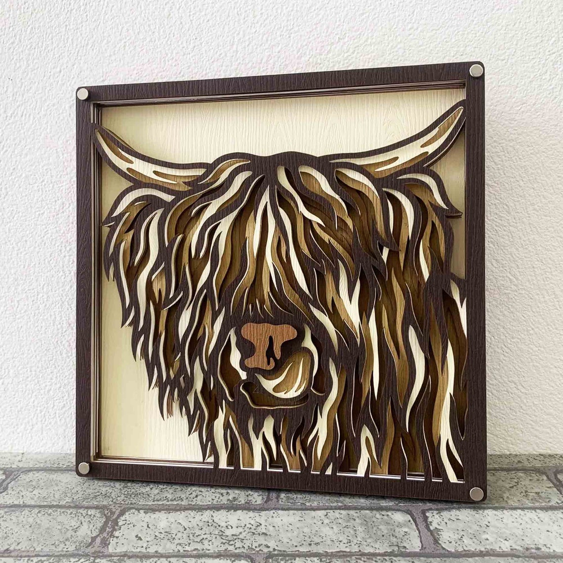 Highland Cow 3D Laser Cut/ Highland Cow SVG for Wood/ 3D Cow - Etsy