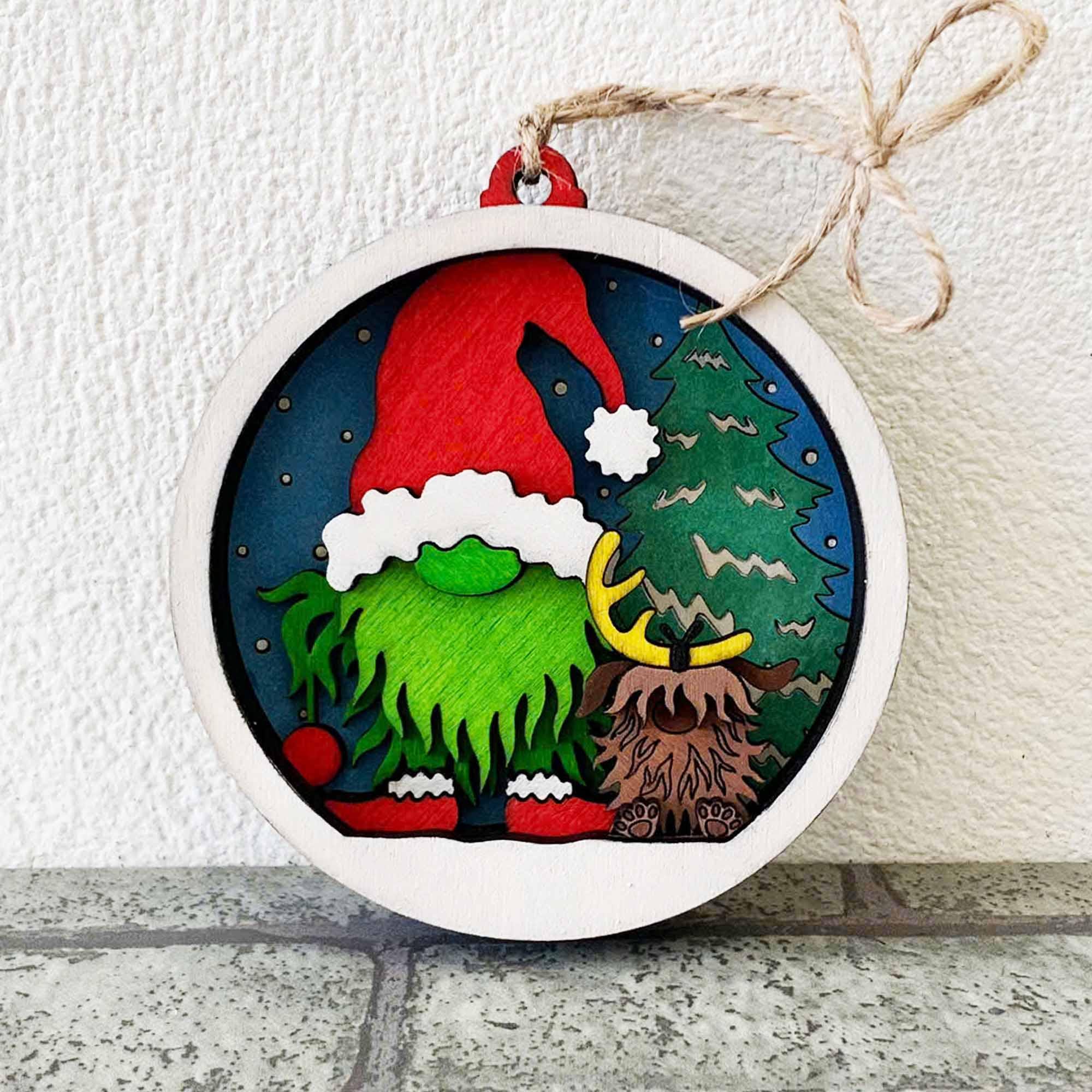 Christmas Gnome Ornament Laser Cut File: Christmas Decoration (digital ...